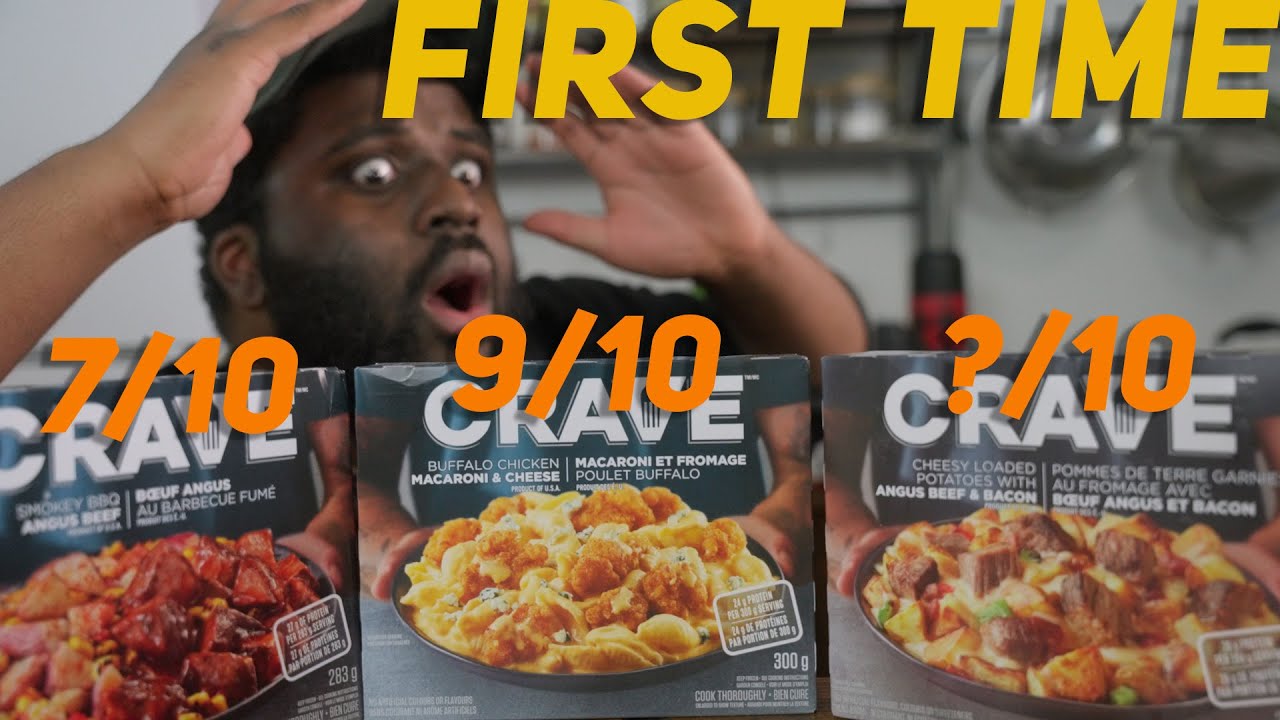 first time trying CRAVE gourmet frozen dinners - YouTube