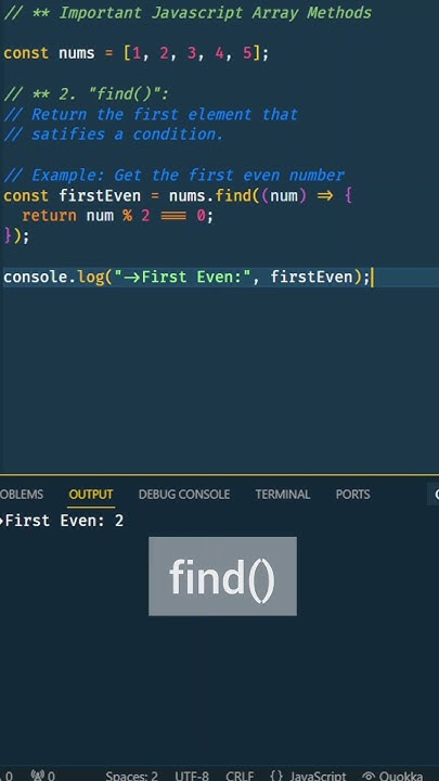 Javascript Array methods in 60 seconds: An Easy Tutorial for Beginners #shorts #javascript # ...