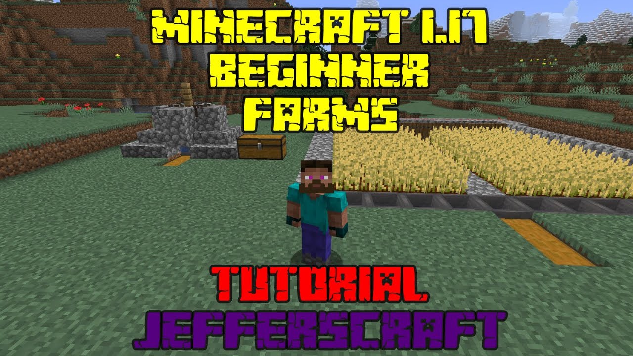 Simple minecraft 1.17 beginner cow and wheat farms tutorial - YouTube