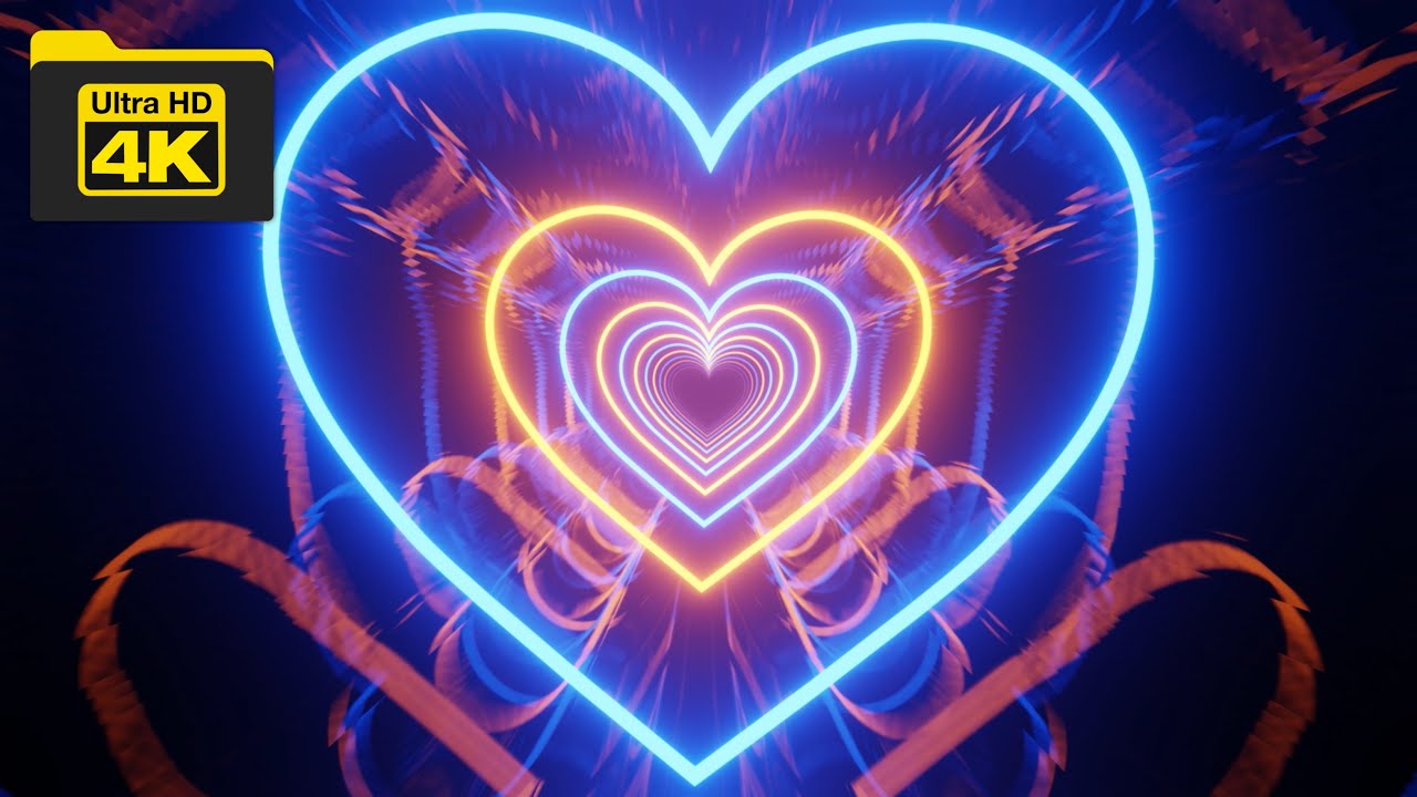 4K Video | Vj Neon Heart ️ love Loop | Vj Loop Video | No Copyright Background Video - YouTube