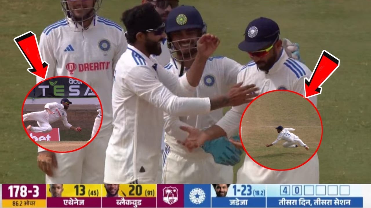 Ajinkya rahane caught a charismatic catch with one hand in flight.. Ind ...