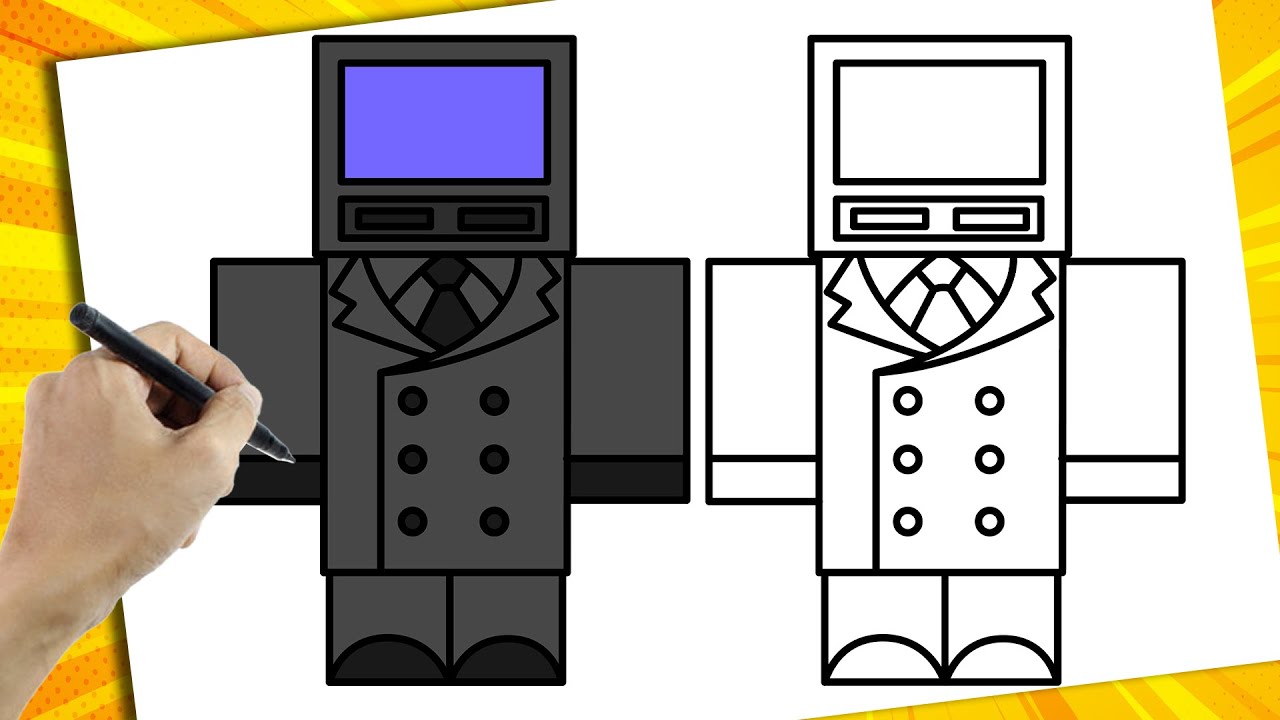 cara menggambar tv man roblox di toilet skibidi - YouTube