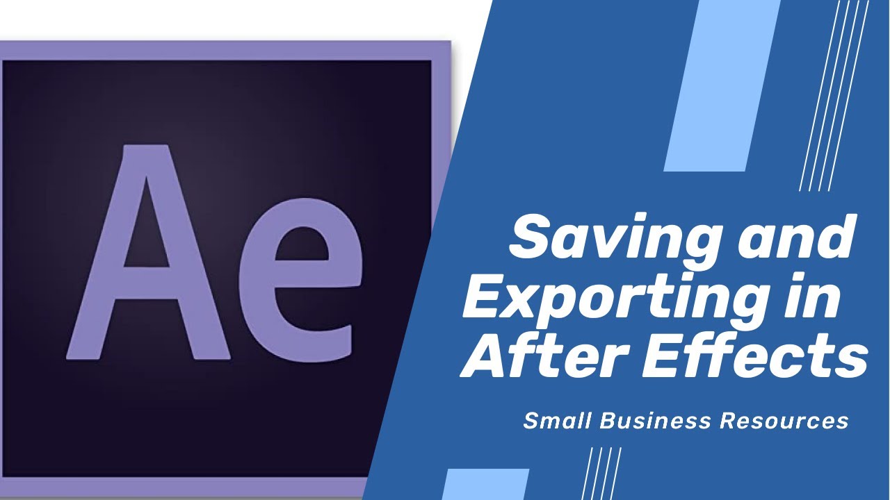 Saving and exporting your videos in Adobe After Effects - YouTube