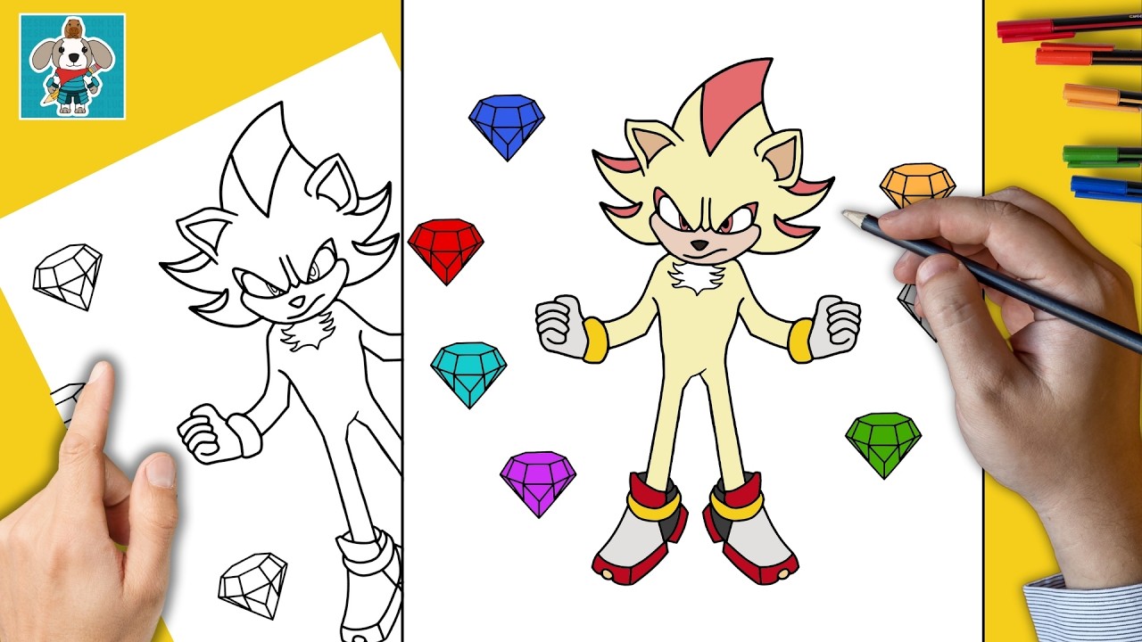 How to draw Super Shadow Chaos Emeralds | Sonic the Hedgehog 3 ...