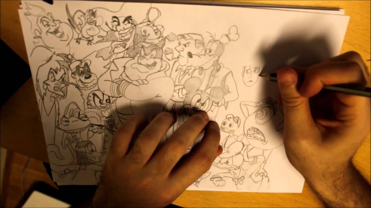 Disney/Pixar drawing timelapse - YouTube