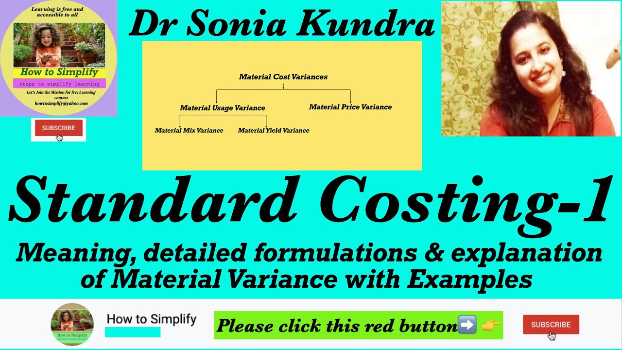 Standard Costing-1, Material Variances Analysis with example. How to Simplify. - YouTube