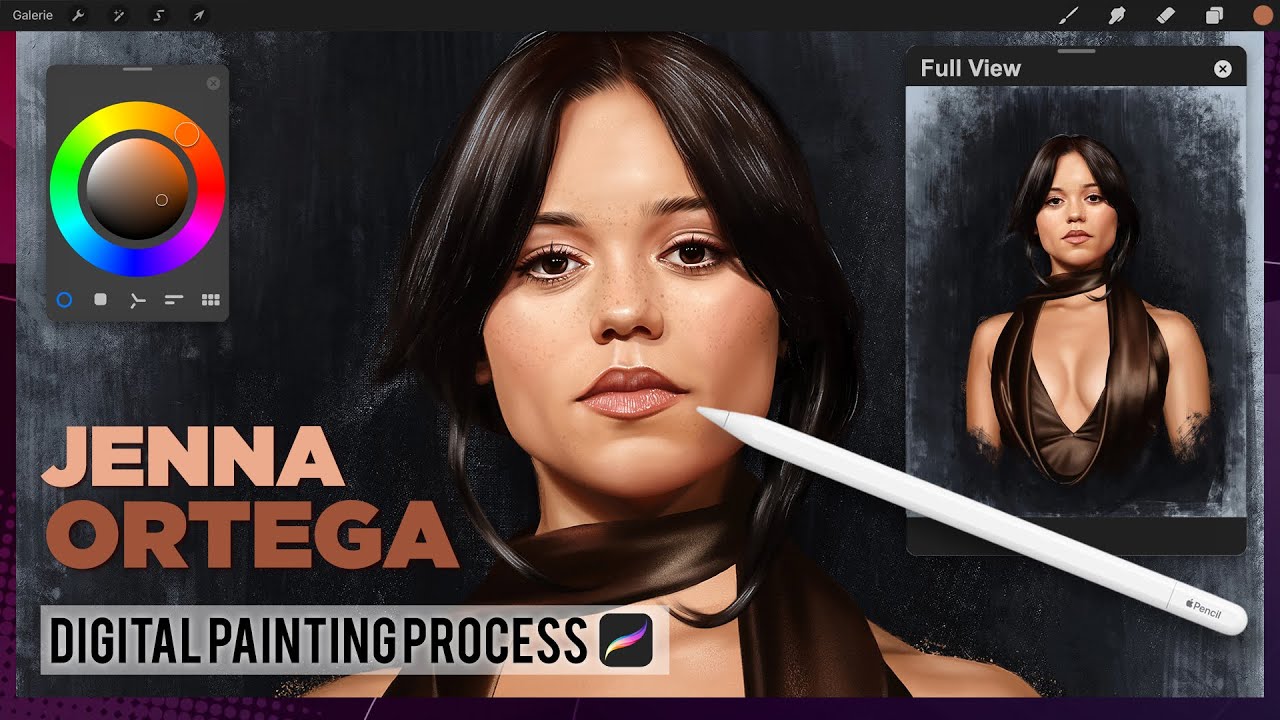 JENNA ORTEGA 'SNL 50' Portrait | Digital Art Painting Process Procreate Timelapse - YouTube