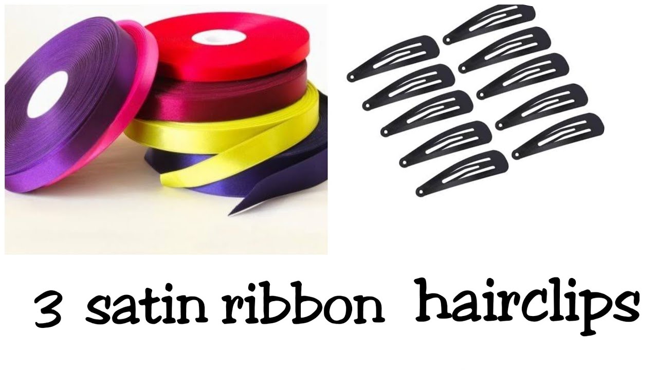 3 simple satin ribbon hairclips idea | satin ribbon hair accessories ...