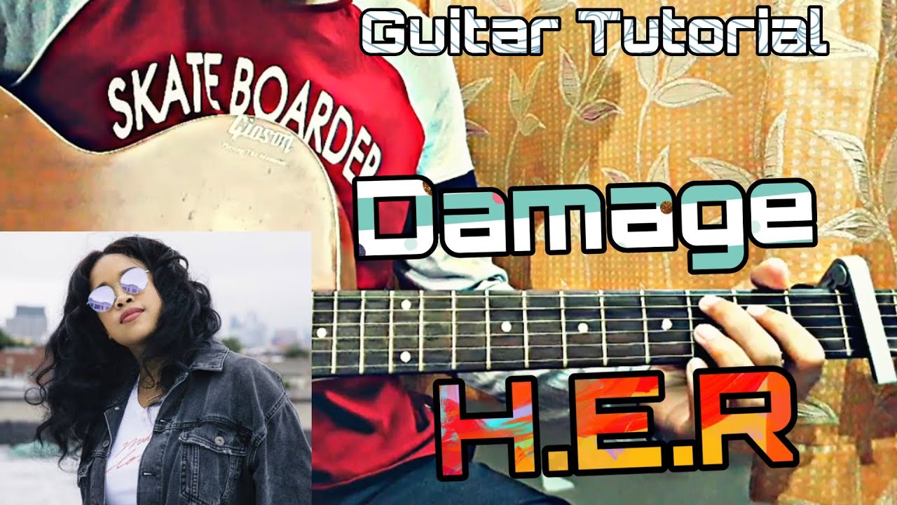 Damage - H.E.R. // Easy Guitar Tutorial+Lesson - YouTube