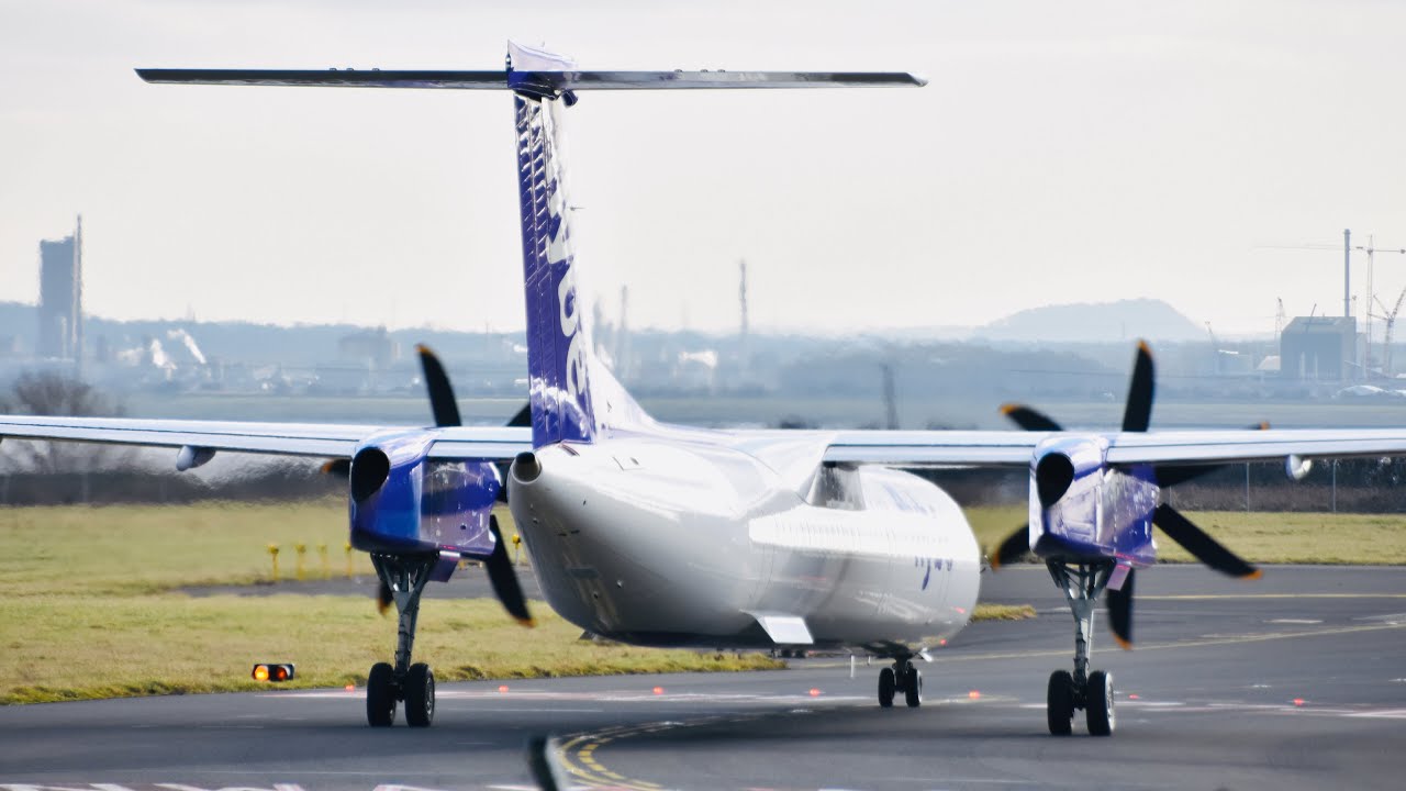 FLYBE Crew Training | G-JECX | DHC-8-Q400 at Liverpool Airport | 26/01 ...