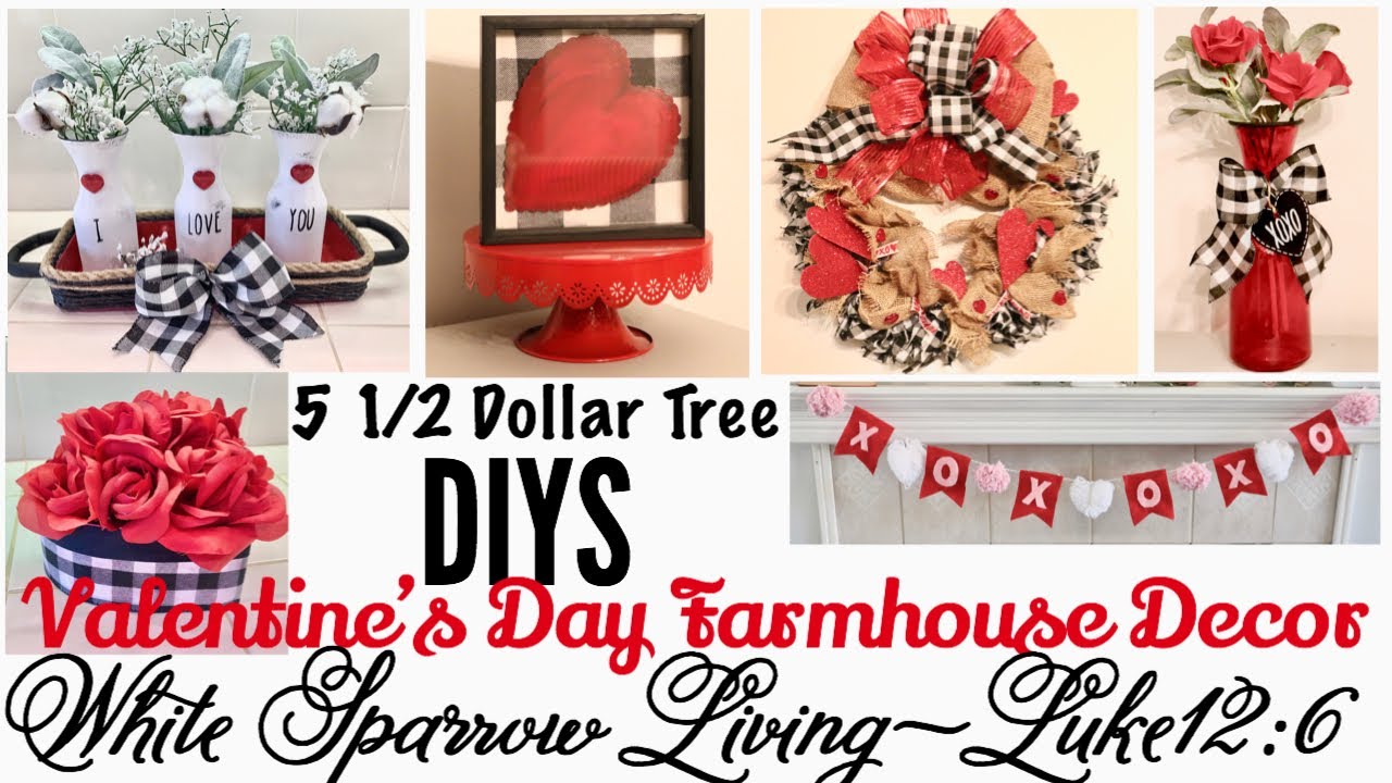 ️ 5 1/2 DOLLAR TREE DIY | BUFFALO CHECK FARMHOUSE VALENTINE’S DAY DECOR ...
