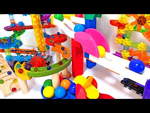 Marble run race ☆ Summary video of over 10 types of Colorful marble ...