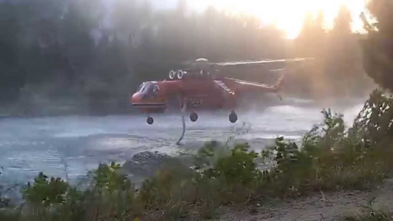 Sikorsky S64 Skycrane Helicopter, Slocan Park Fire, August 9, 2014 ...