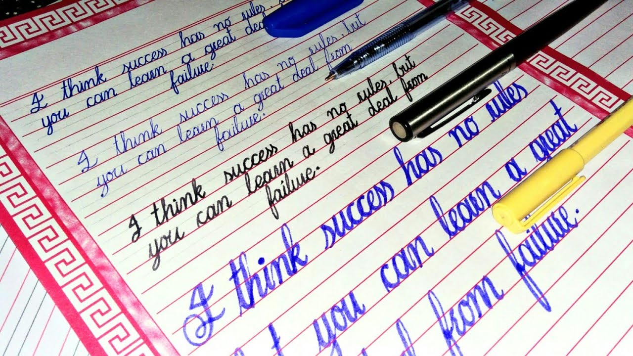 Cursive Handwriting With Different Normel Pen - YouTube