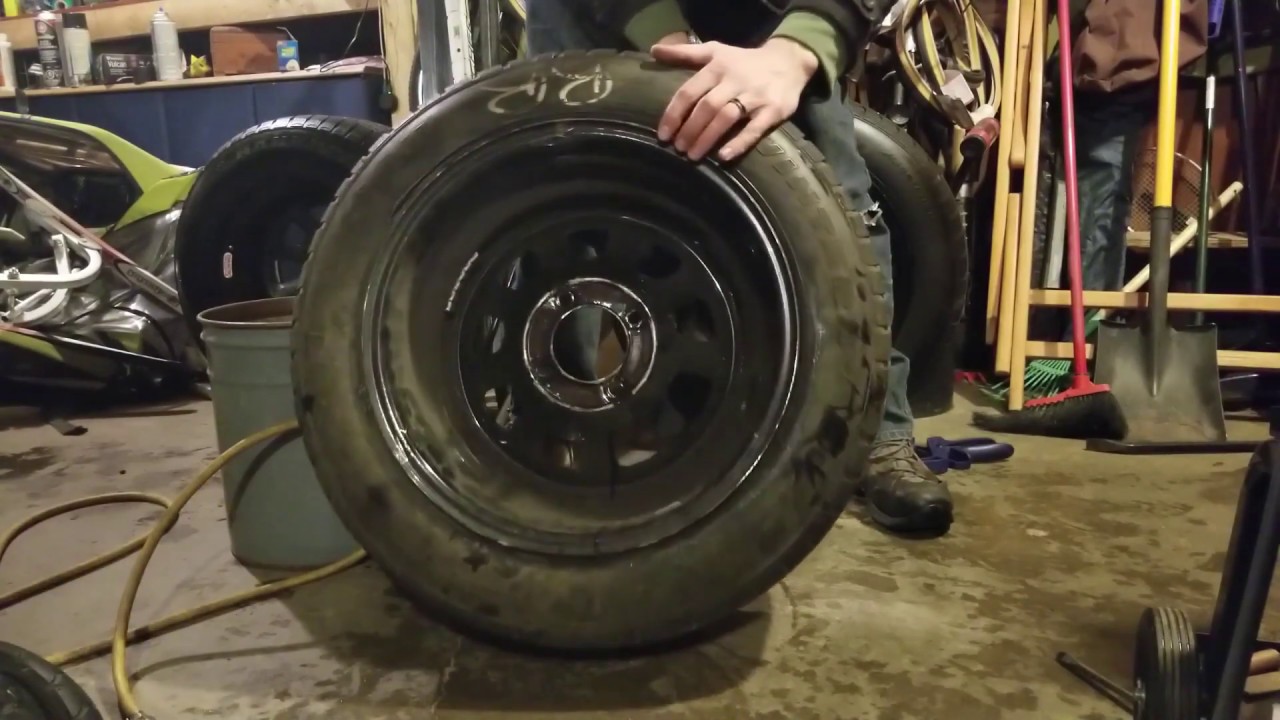 Stretching a 225/55/r16 tire on Diamond Racing 16x10 rims - YouTube
