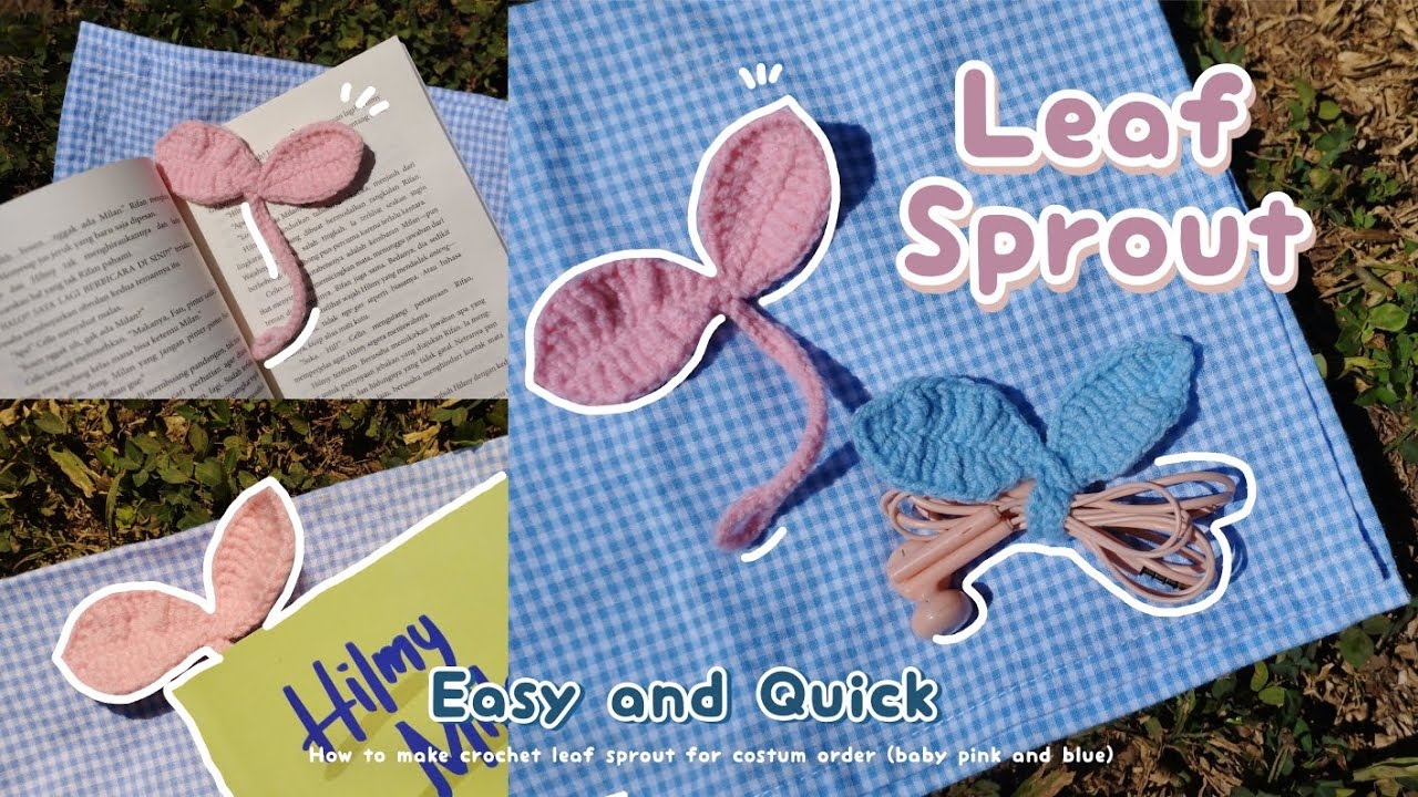 Crochet leaf sprout 🌱 | Headphone accessory | cable tie | bookmark ...