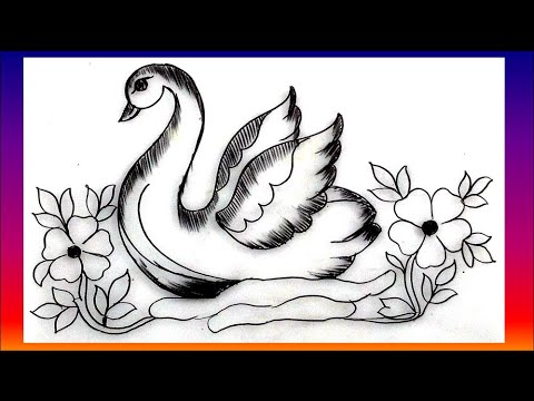 Pencil Drawing And Shading Beautiful Swan Picture Easy - YouTube