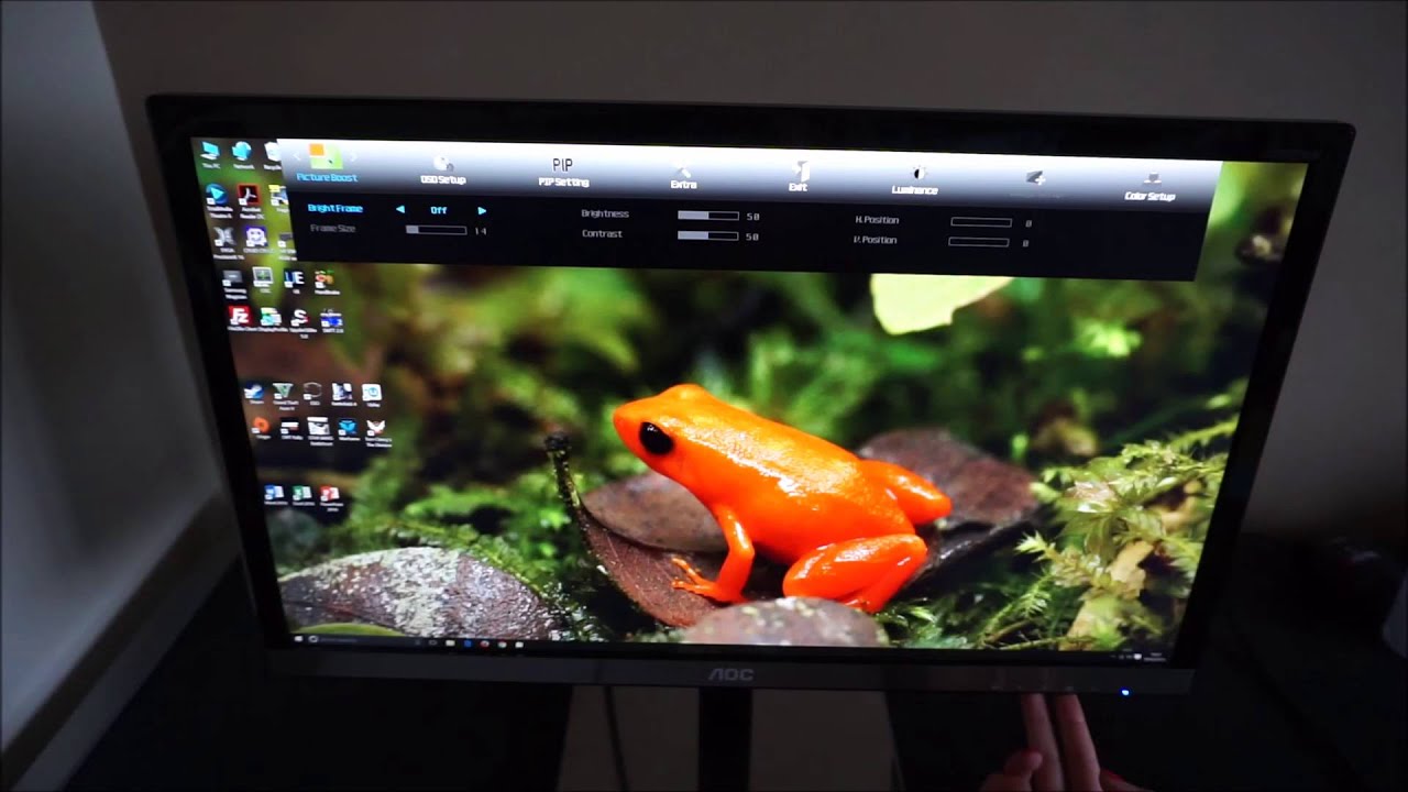 AOC U2477PWQ Menu System (OSD) - YouTube