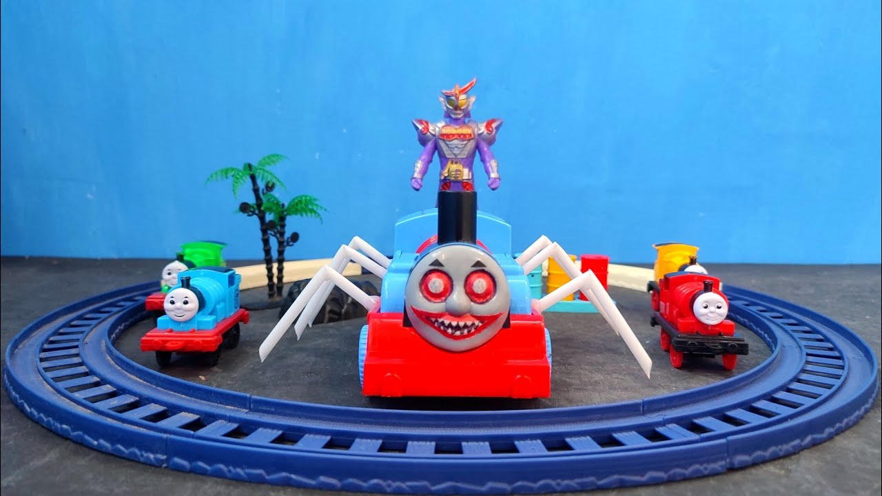 Merakit mainan kereta api Thomas and Friends, kereta Thomas Hantu Laba ...