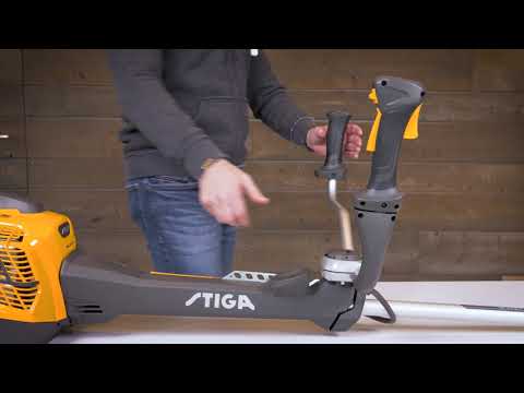 How to adjust the handle on your STIGA petrol brushcutter - YouTube