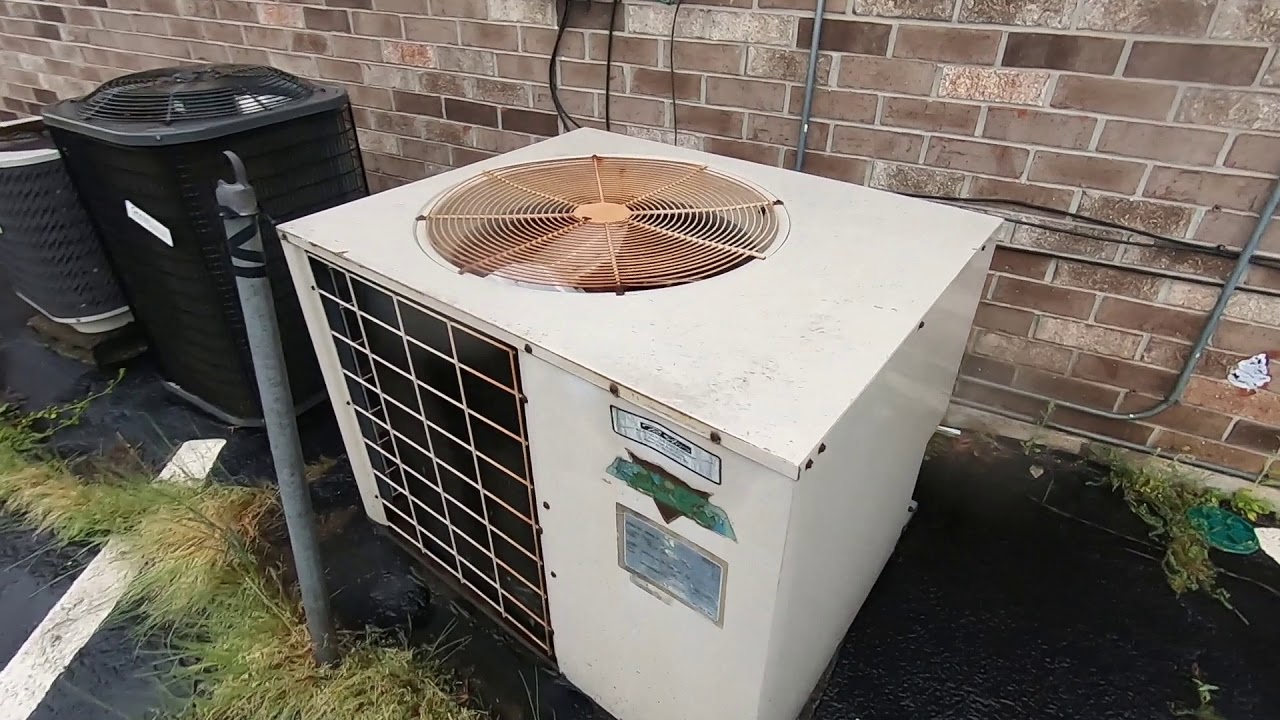 A bunch of unique central air-conditioners and heat pumps at commercial ...