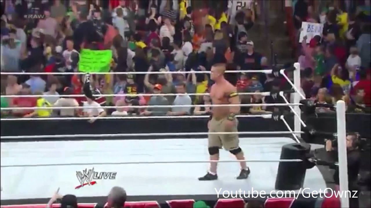 WWE - Ryback Stands By As The Shield Attacks John Cena (April 15 2013 ...