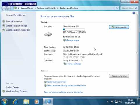 The Windows 7 backup utility - Tutorial 3 - YouTube