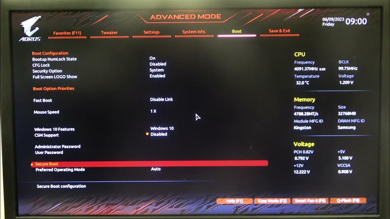 How to Enable & Disable Secure Boot on GIGABYTE Z690 AORUS PRO - YouTube