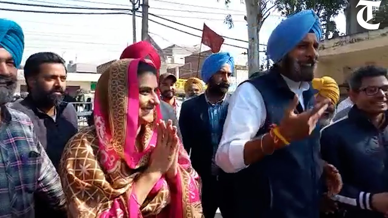 SAD leader Bikram Singh Majithia along with his wife Ganieve Kaur casts ...