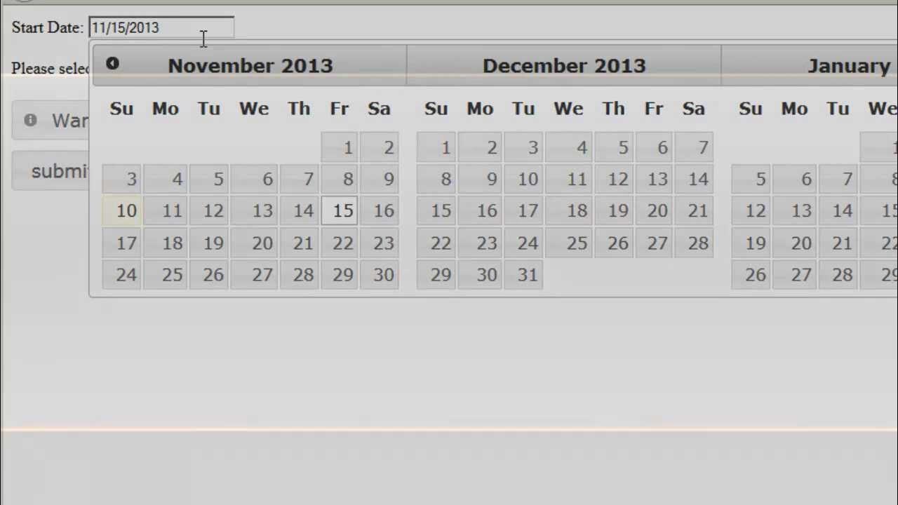 Creating a Basic Calendar using jQueryUI's Datepicker - YouTube