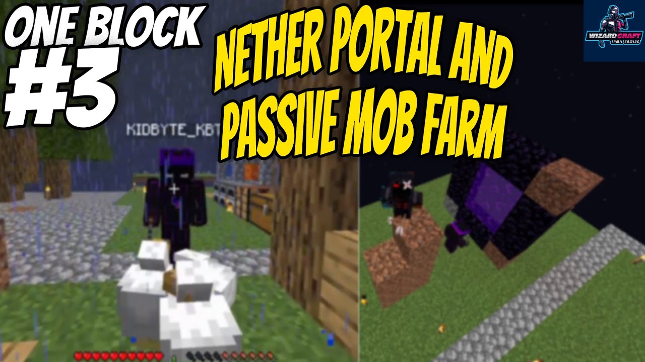 One block Skyblock Tamil #3 (Nether Portal & 🐄🐄🐏Farm) || தமிழ் ...