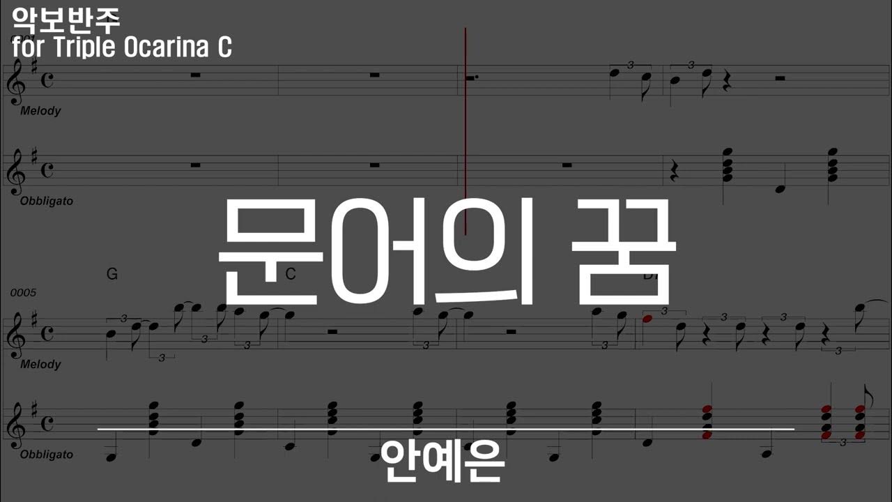 안예은 문어의 꿈 오카리나 리코더 바이올린 하모니카 팬플룻 악보 반주 Mr Youtube