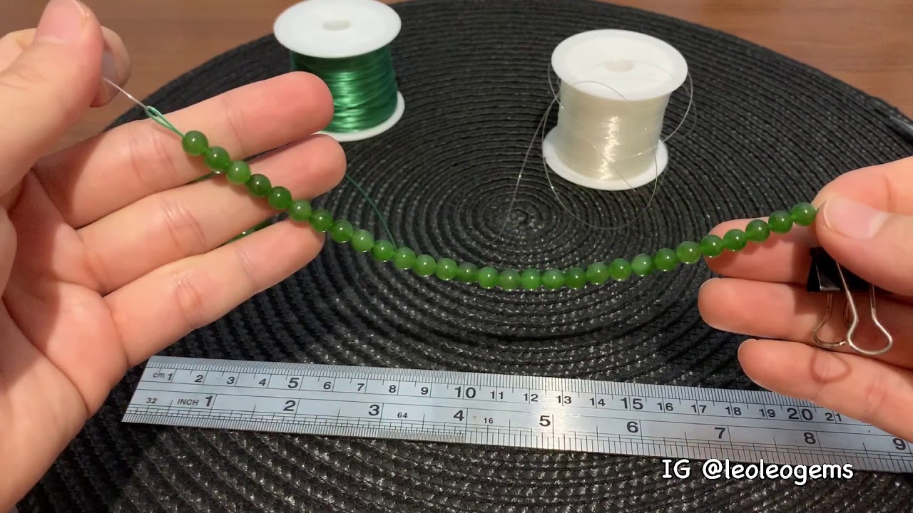 Tutorial Cara merangkai gelang batu alam untuk cewek ( Nephrite Jade ...