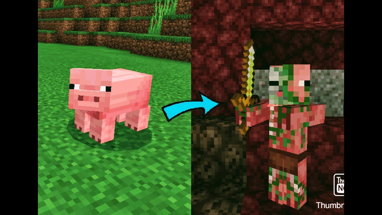 How to transform a pig into a zombie pigman - YouTube