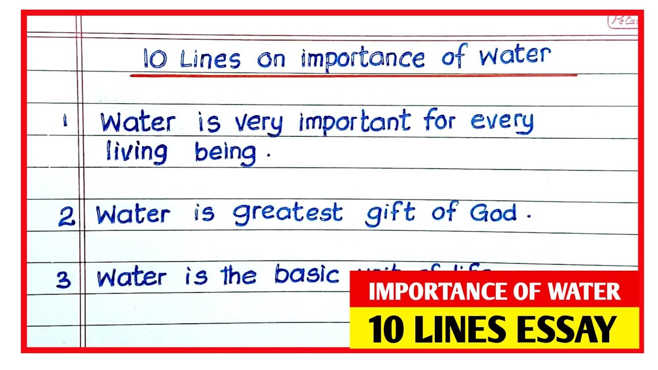 10 LINES ON IMPORTANCE OF WATER - YouTube