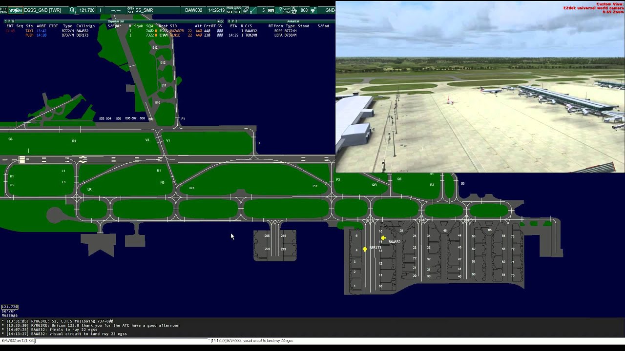 Highlight [VATSIM] [TOWER VIEW] [EGSS_GND] - YouTube