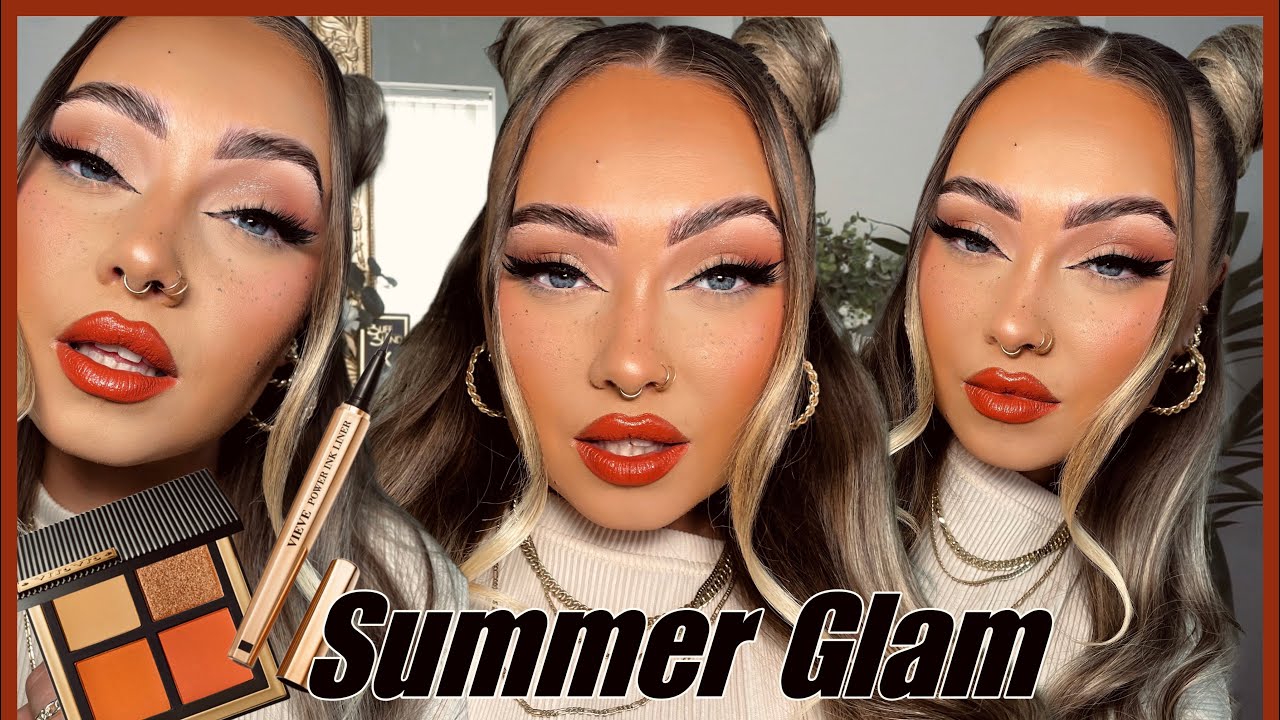EASY SUMMER GLAM | Simple Eyes Bold Lip - YouTube