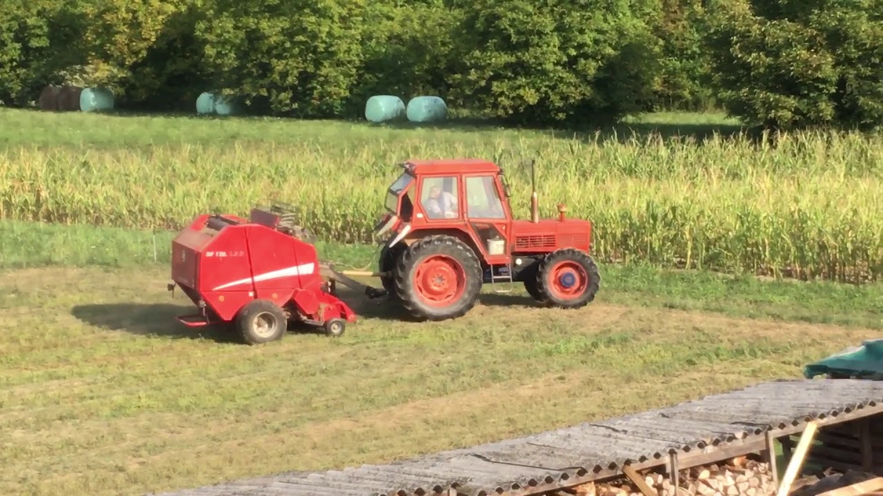 Same Centurio 75 Baler Unia Famarol df 120 1.8d taking grass - YouTube