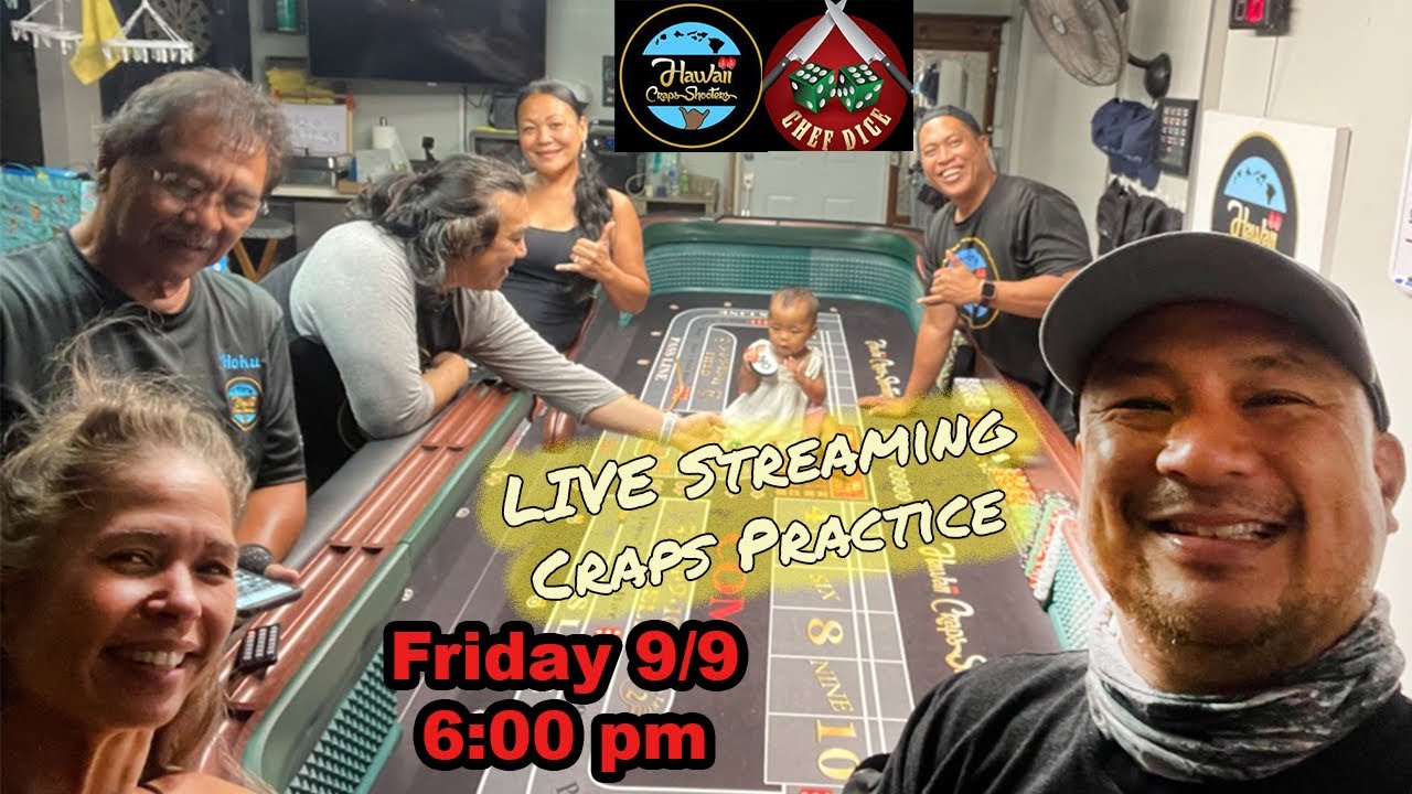Live craps practice chef dice and hawaiicrapsshooters $20 long roll ...