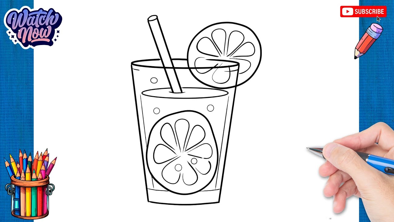 How to draw Lemonade - Drink Drawing - YouTube