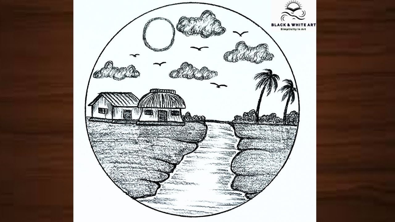 Easy Drawing Techniques || Scenery Drawing Tutorial Step by Step ...