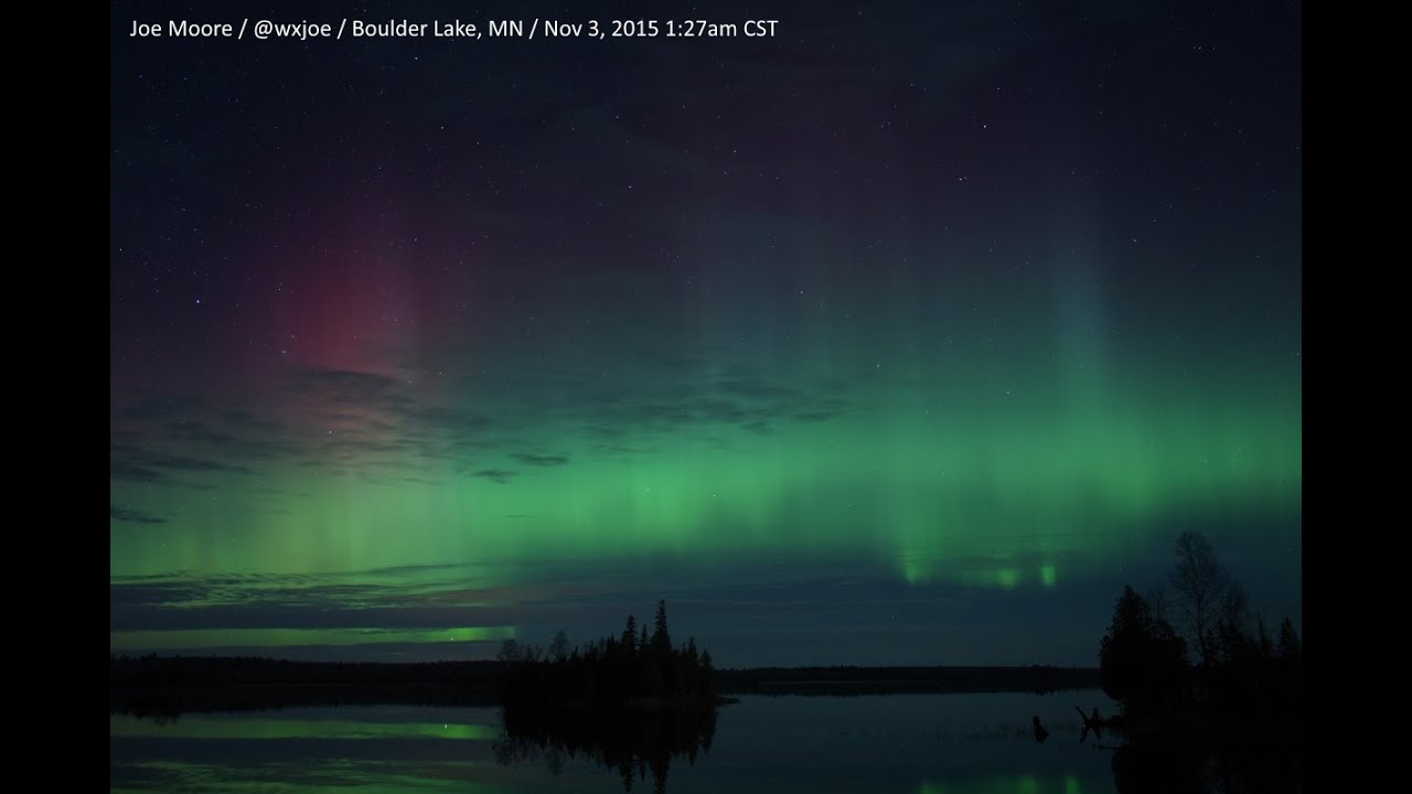 Aurora Nov 2-3, 2015 from Boulder Lake, MN - YouTube
