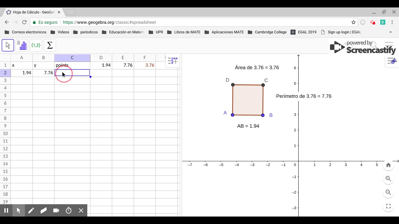 Investigando cuadrados perfectos en GeoGebra - YouTube