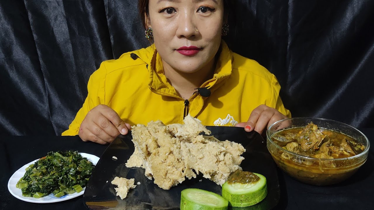 Gahu Ko Dhido & Local Khukhura|| Nepali Mukbang|| Eating Show|| Rubi ...