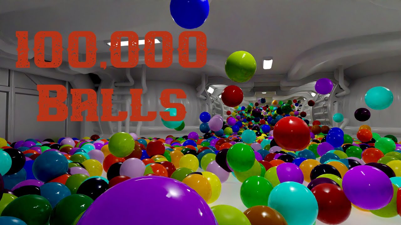 Colored Balls Space Marble run! - Blender molecular physics animation ...