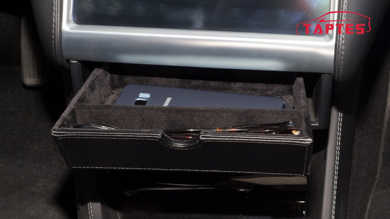 TAPTES Center Console Cubby Compartment Drawer Storage Box For Tesla ...