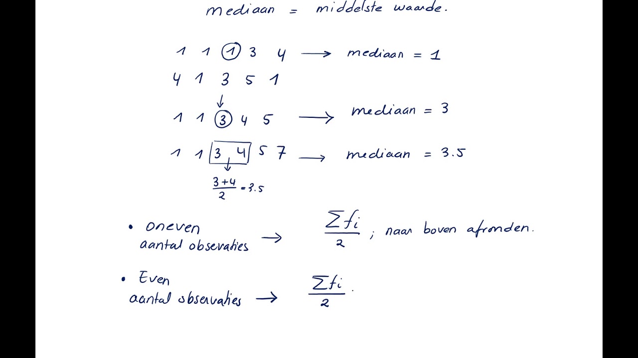Inleiding Statistiek - Mediaan - YouTube