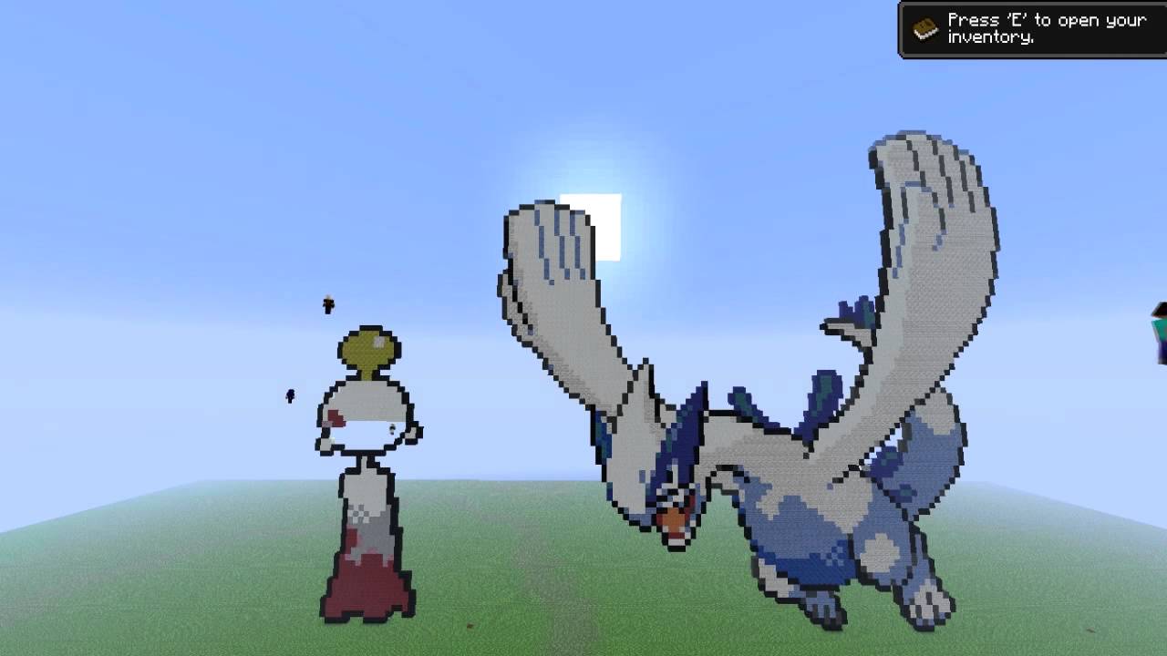 Minecraft Pixel Art com Inscritos - Lugia e...... Chimecho? - YouTube