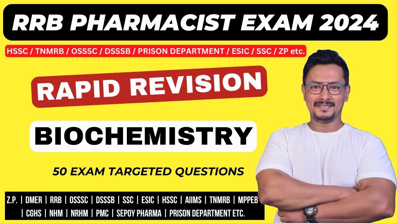 BIOCHEMISTRY MCQS / RRB PHARMACIST EXAM PREPARATION / BIOCHEMISTRY ...