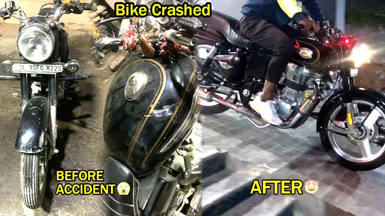 BULLET STANDARD 350 CRASHED | BULLET ACCIDENT | 20 DAYS TRANSFORMATION ...